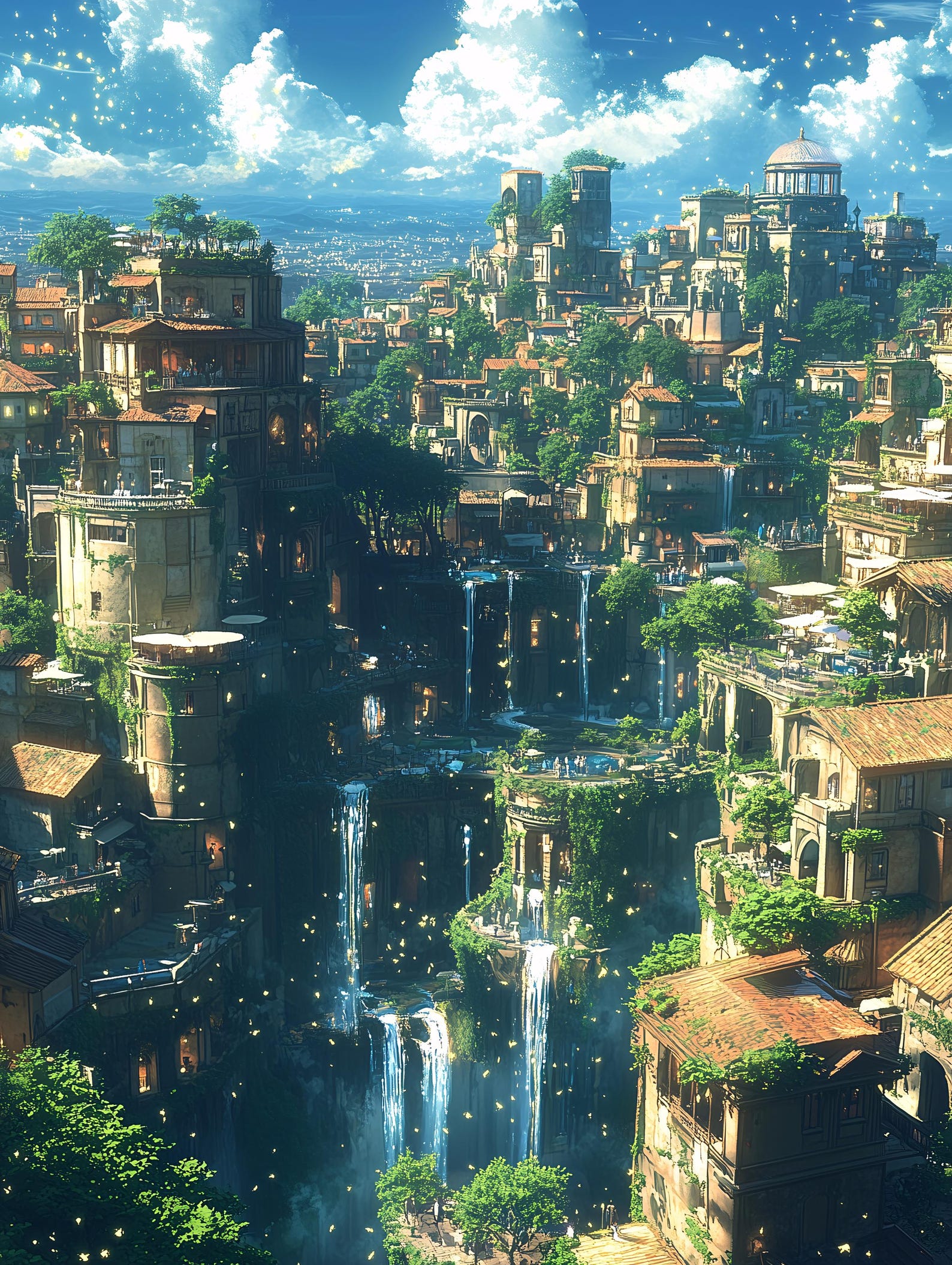 Floating Fantasy City Digital Art Print Set - 5 Digital Downloads of ...