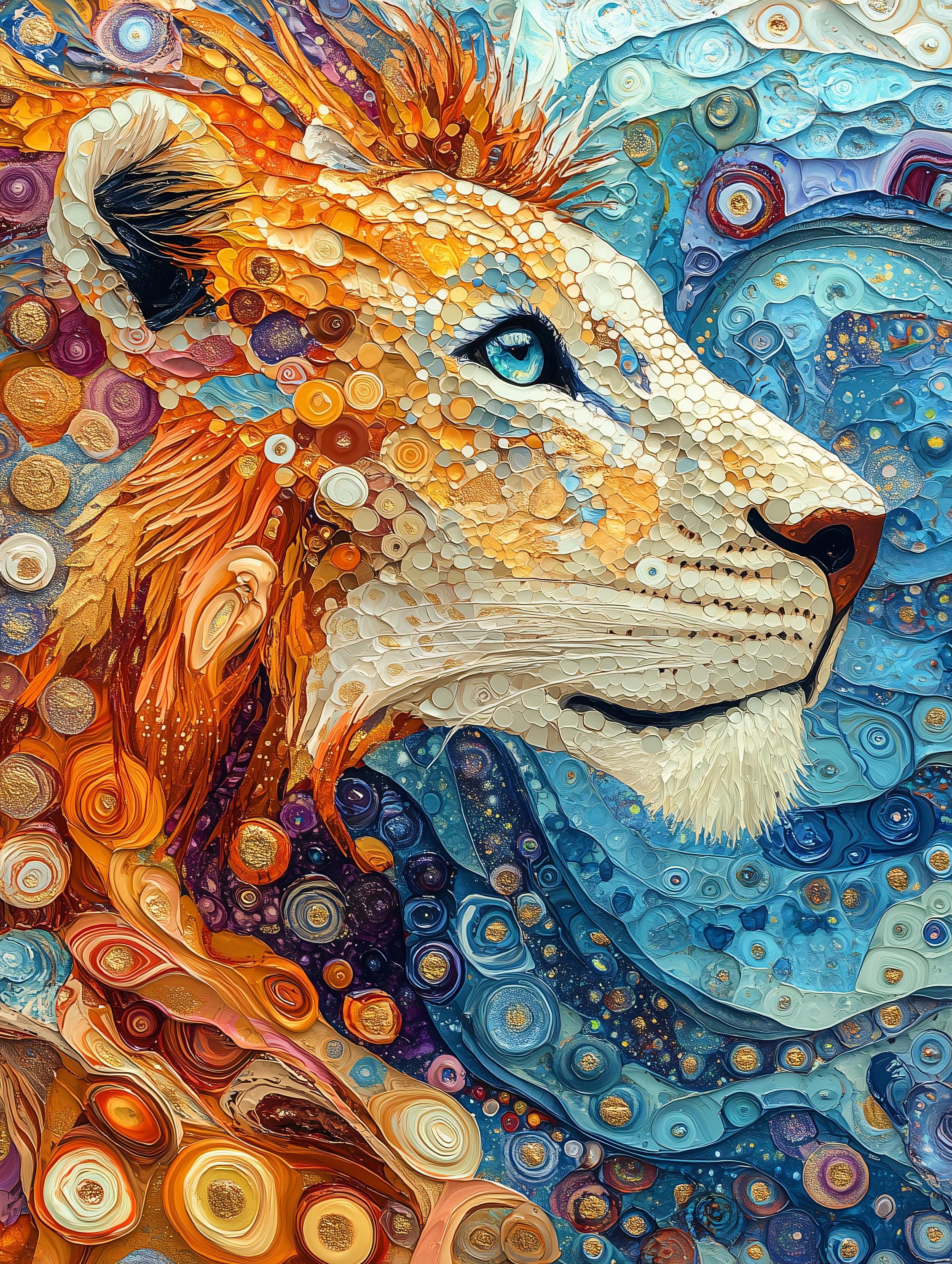 Colorful Paper Quilling Lion Art Print Set - 5 Digital Downloads for ...
