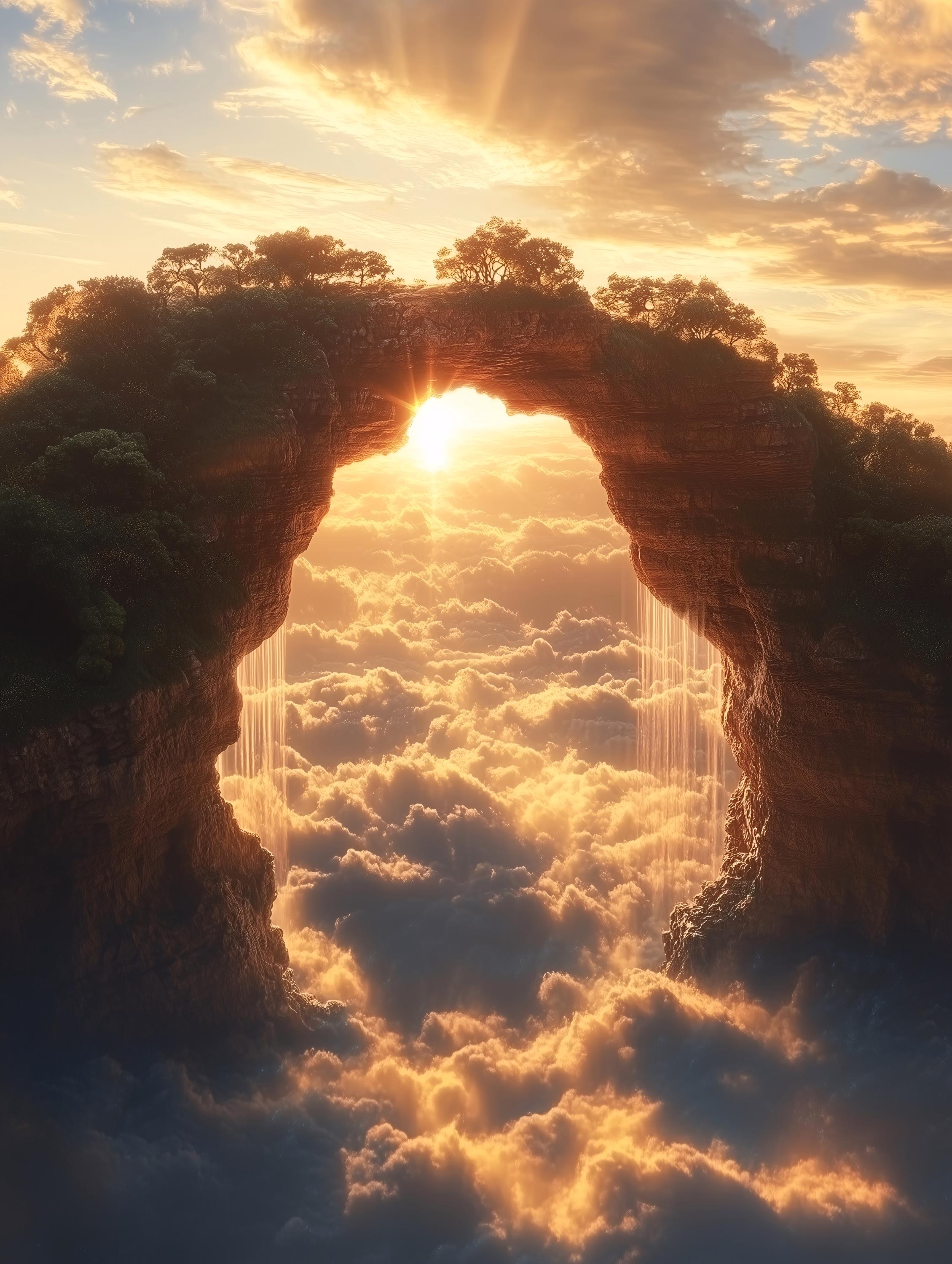Floating Fantasy Island Digital Art Print Set - 5 Digital Downloads of ...