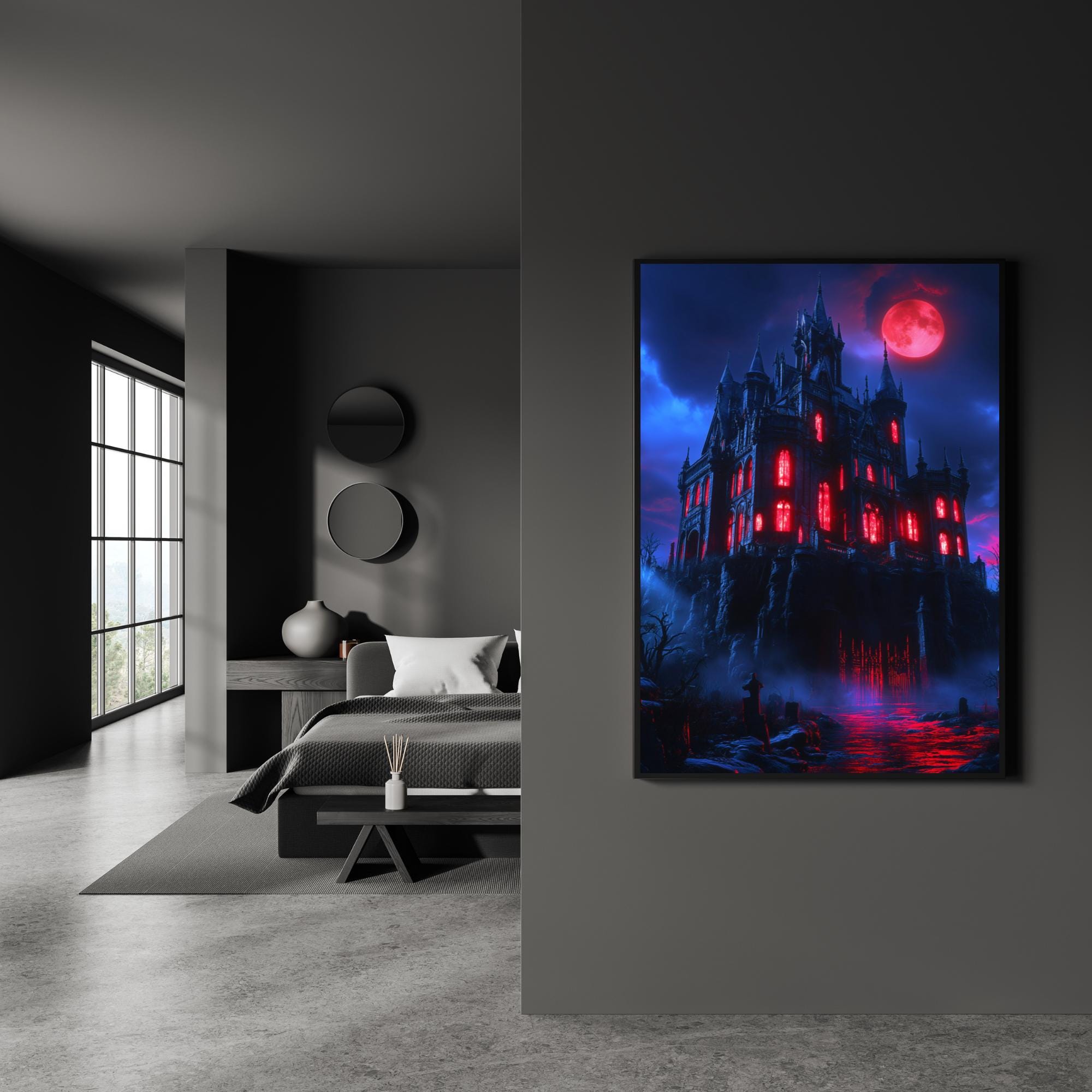 Gothic Vampire Castle Art Print Set - 5 Digital Downloads of Dark ...