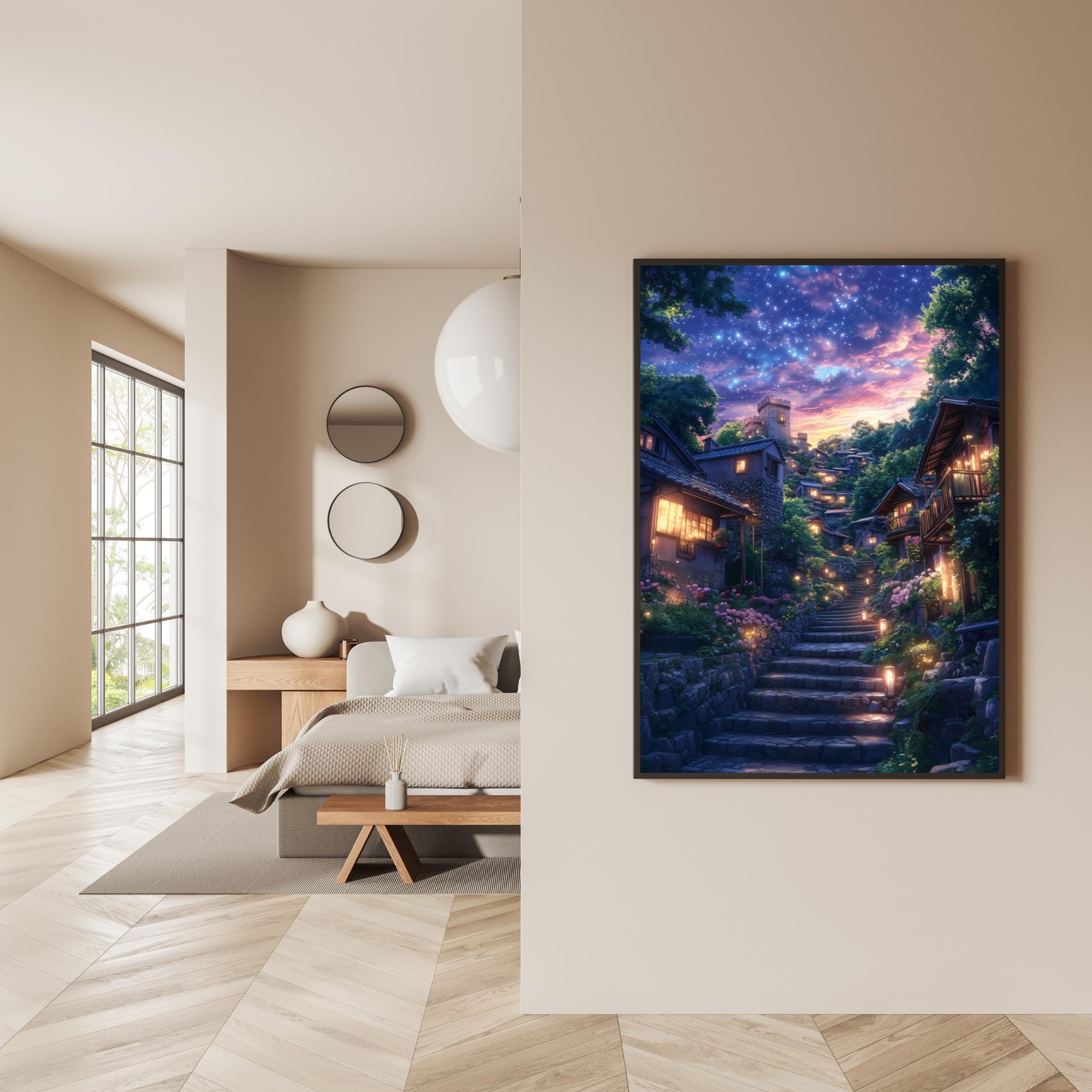 Fantasy Village in Enchanted Forest Print Set - 5 AI Digital Downloads ...