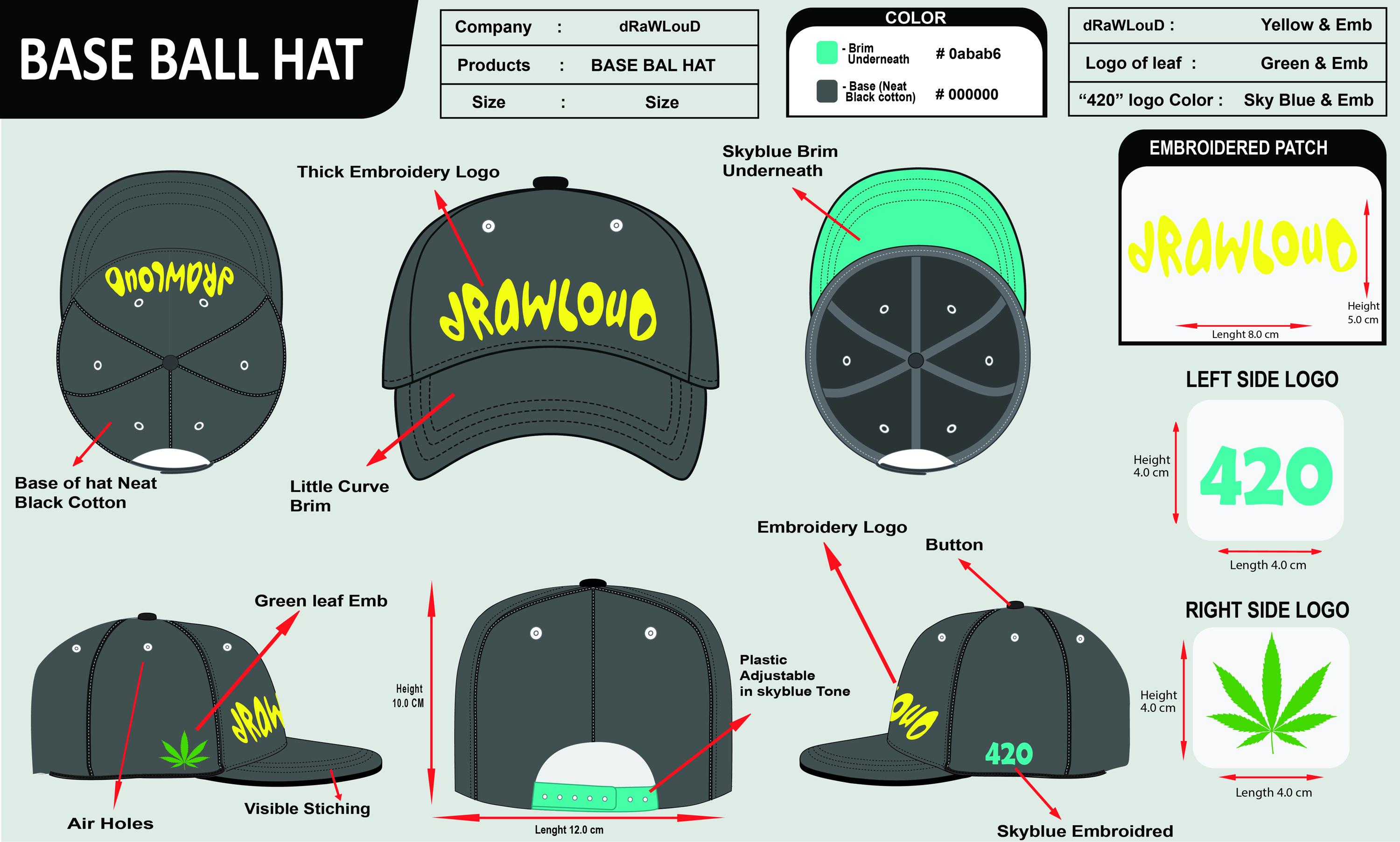Trucker Hat Techpack Mockup | Trucker Cap Techpack Template | Base Ball ...