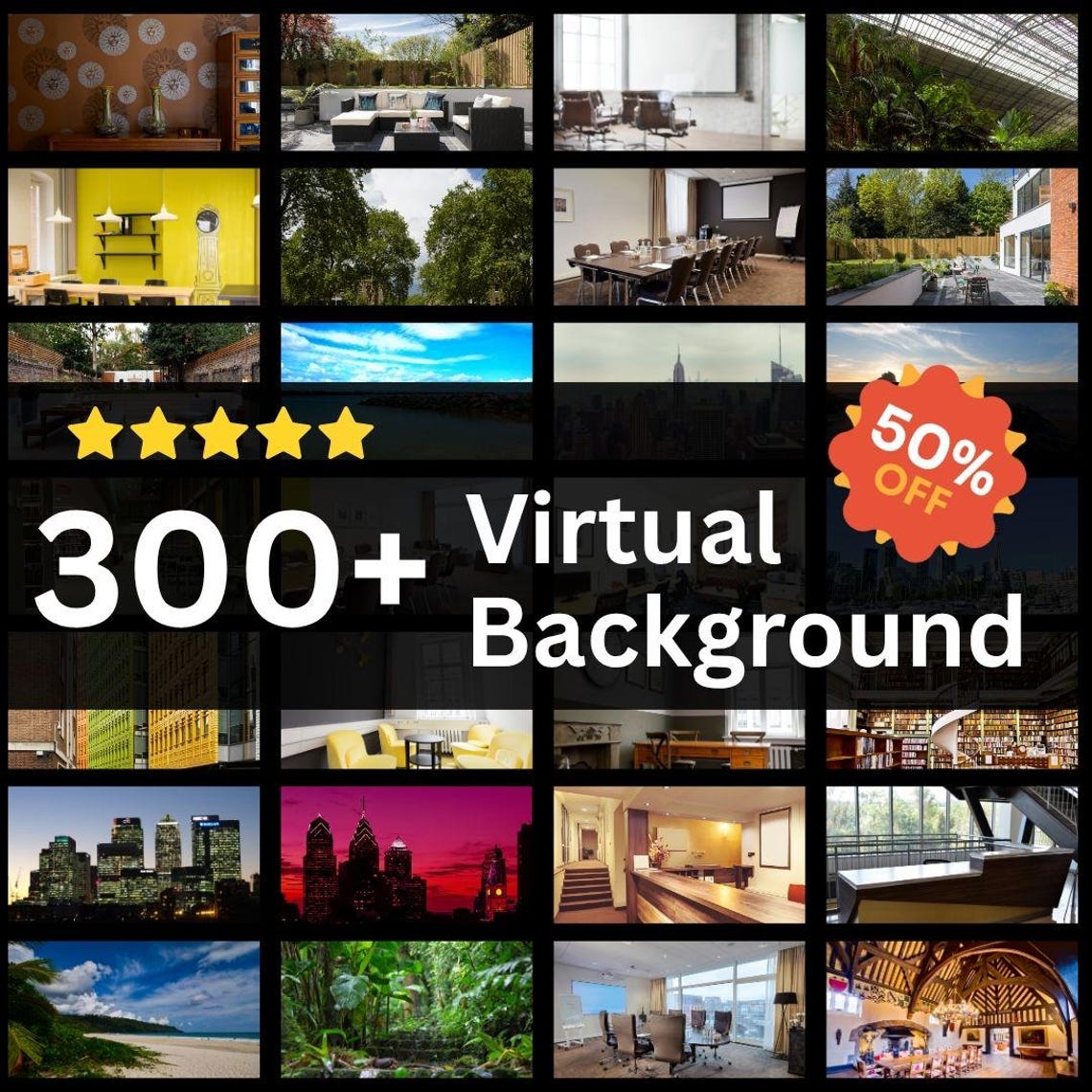 300+ Virtual Backgrounds Full and Ultra HD, 7 Bundles, Zoom Virtual ...