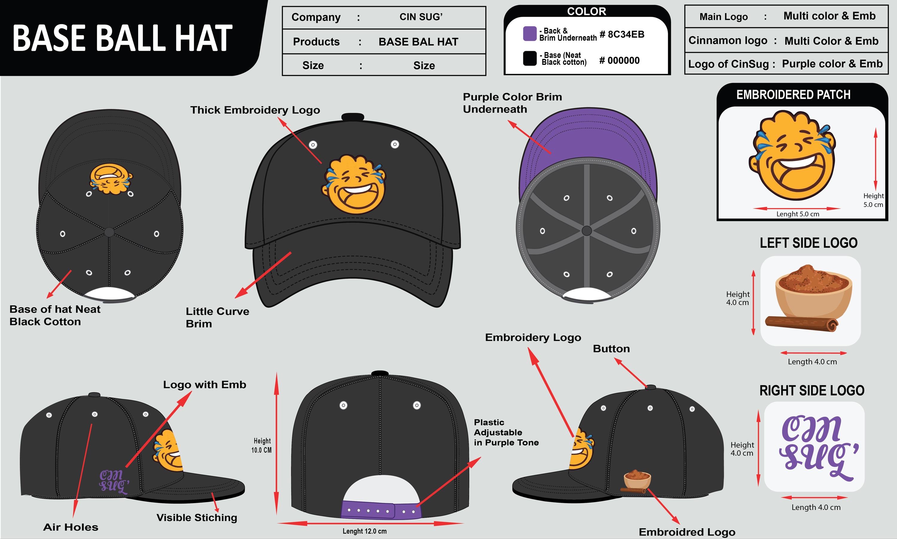 Trucker Hat Techpack Mockup | Trucker Cap Techpack Template | Base Ball ...
