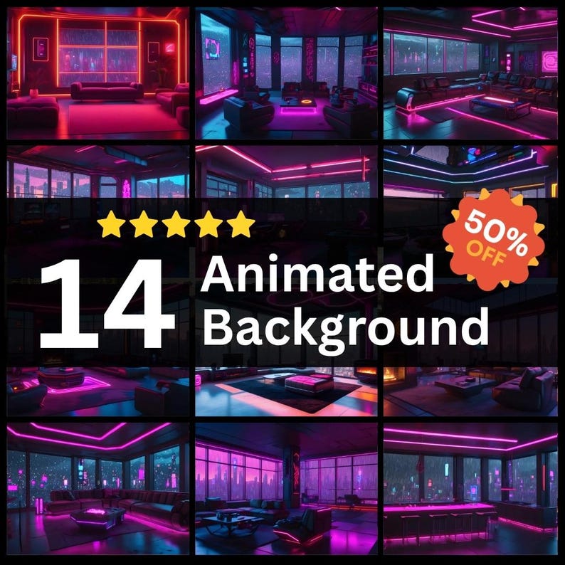 14 Animated Vtuber Background Bundle, Animated Background, Pro ...