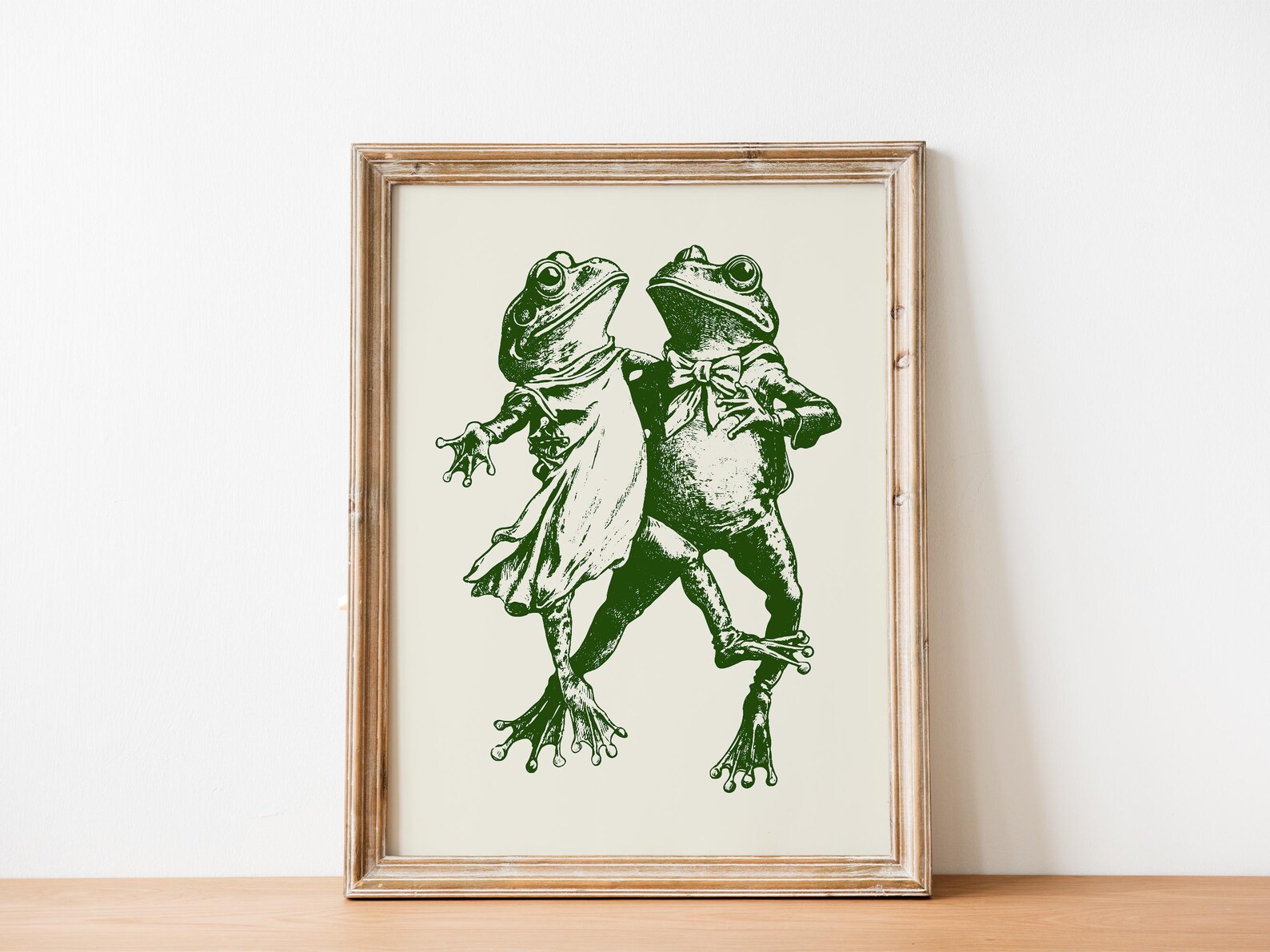 Retro Frog Wall Art Printable Dancing Frogs Print Cute Toad Poster ...