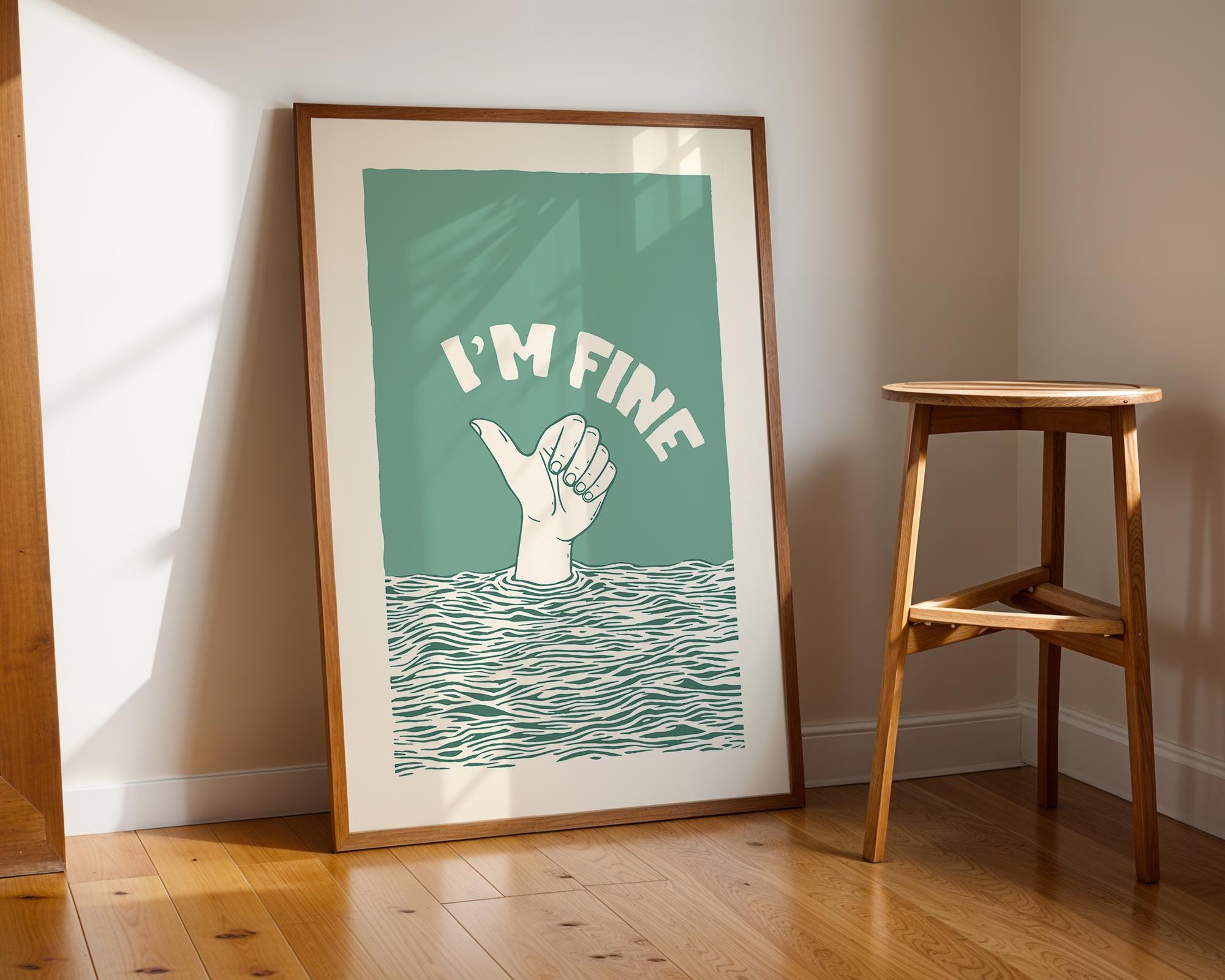 I'm Fine Printable Wall Art for Home Office Poster Sinking Art Print ...