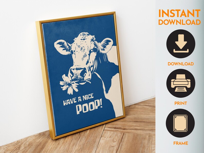 Have a Nice Poop Art Print Funny Toilet Art Digital Print Simple Fun ...