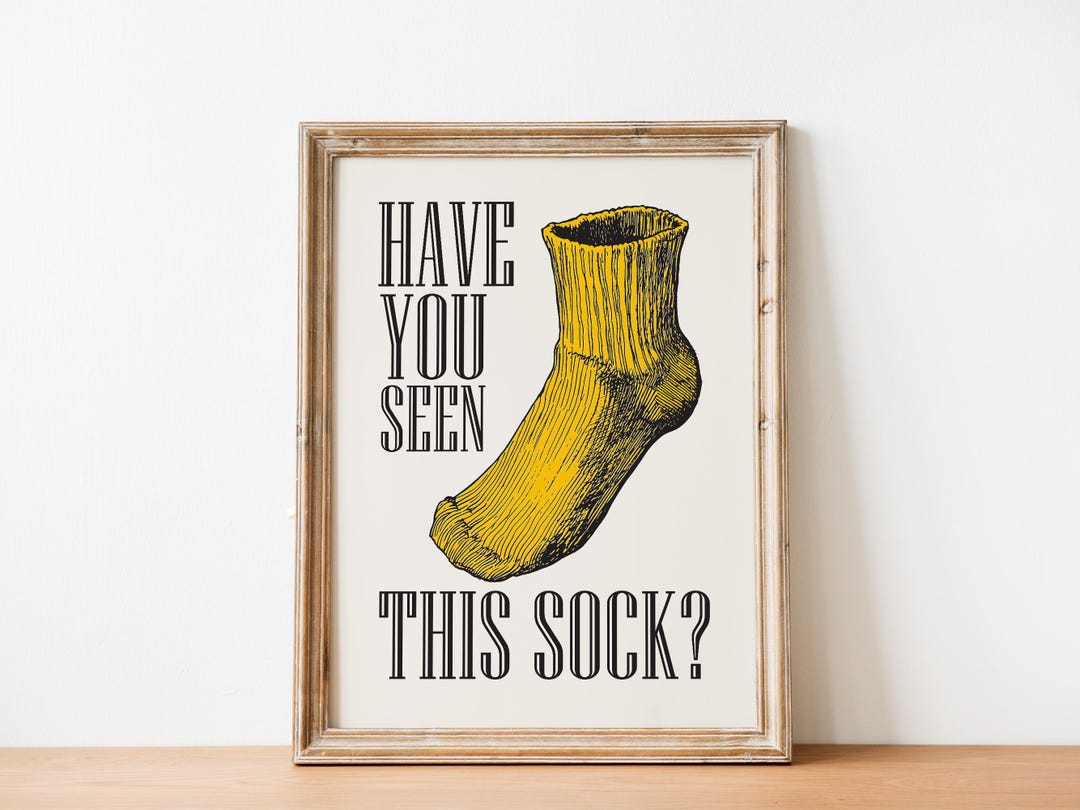 Have You Seen This Sock Print Funny Laundry Art Utility Room Decor ...