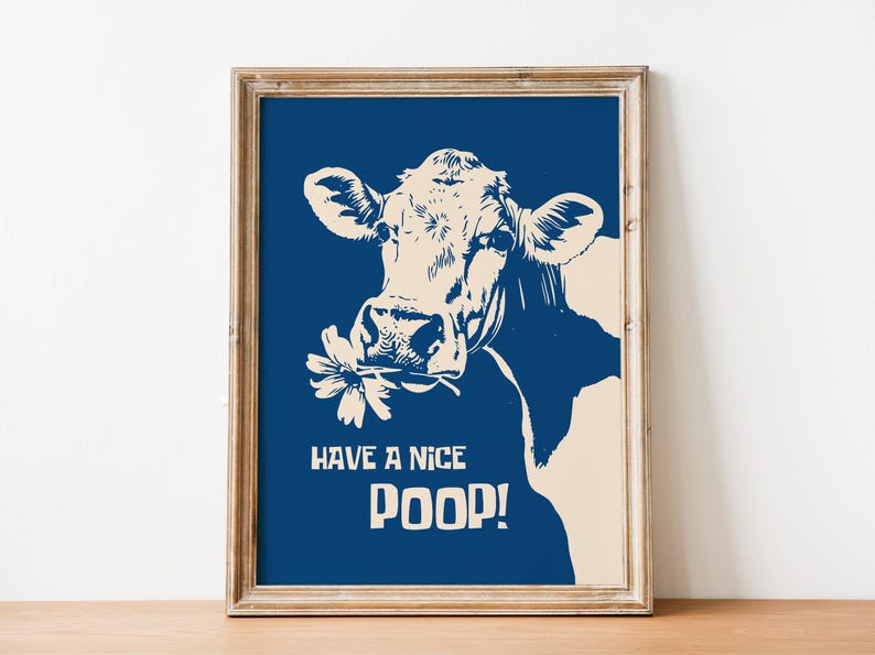 Have a Nice Poop Art Print Funny Toilet Art Digital Print Simple Fun ...