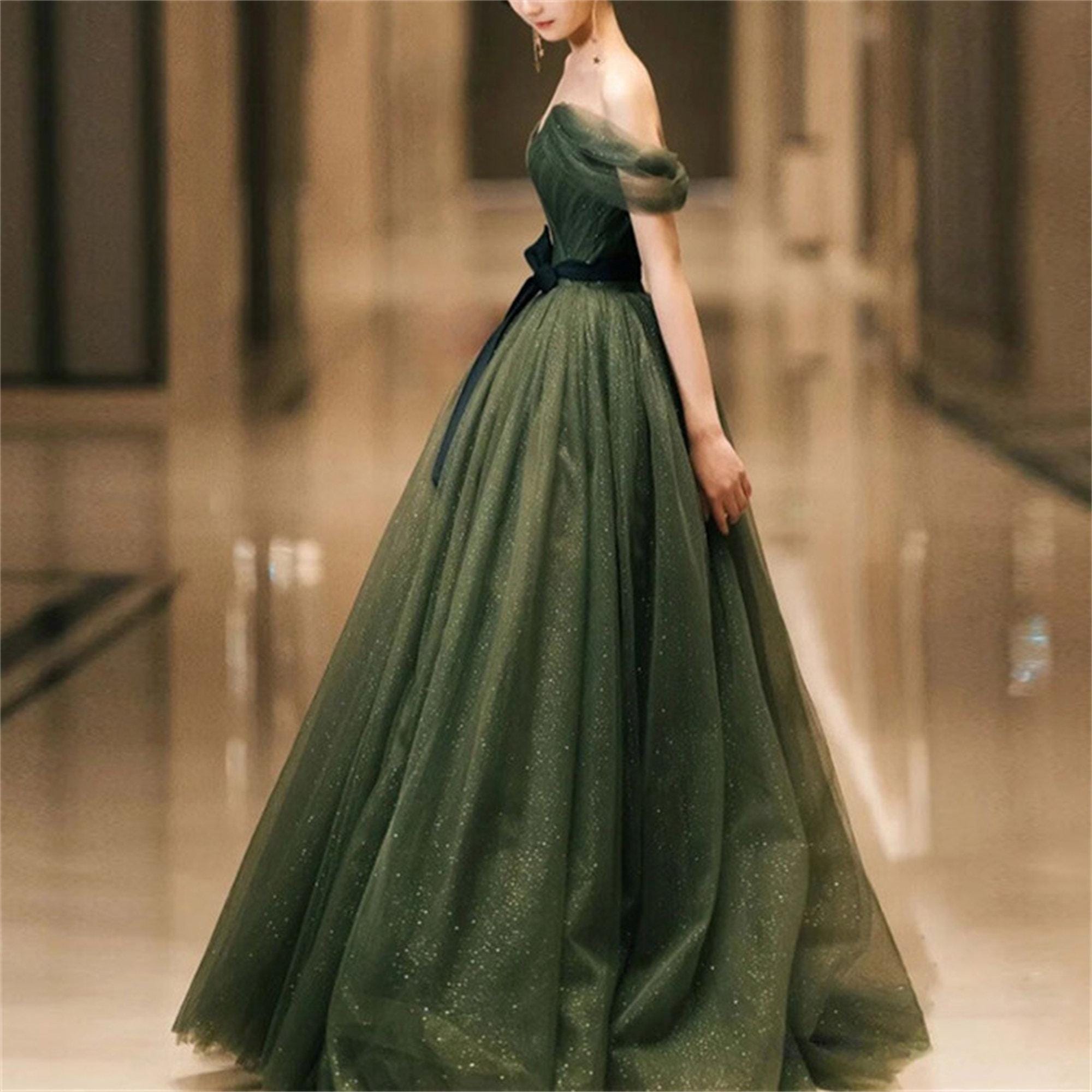 One-shoulder Tulle Dress, Forest Fairy Dress, Pompous Princess Dress ...