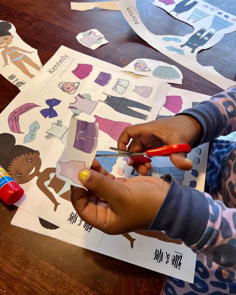 Jess Black Girls Printable Paper Doll - Digital Instant Download, Dress ...