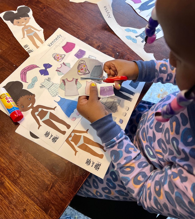 Jess Black Girls Printable Paper Doll - Digital Instant Download, Dress ...