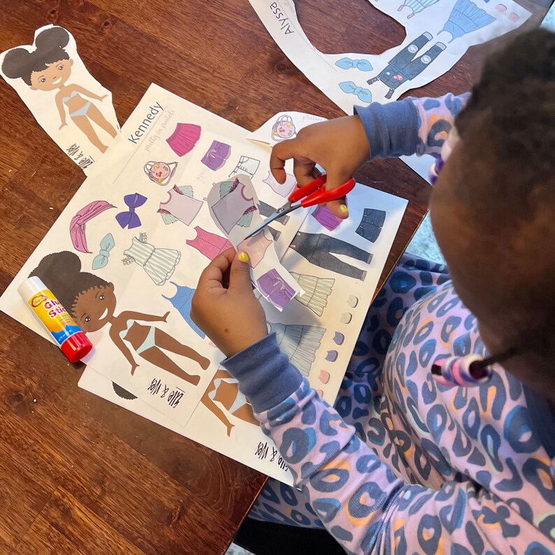 Jess Black Girls Printable Paper Doll - Digital Instant Download, Dress ...