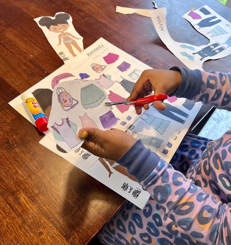 Jess Black Girls Printable Paper Doll - Digital Instant Download, Dress ...