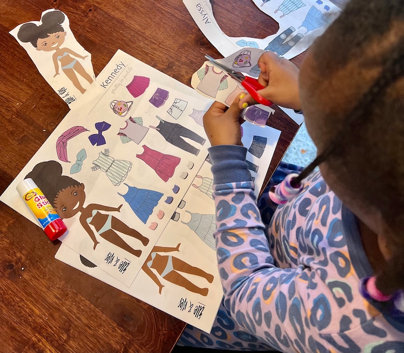 Jess Black Girls Printable Paper Doll - Digital Instant Download, Dress ...