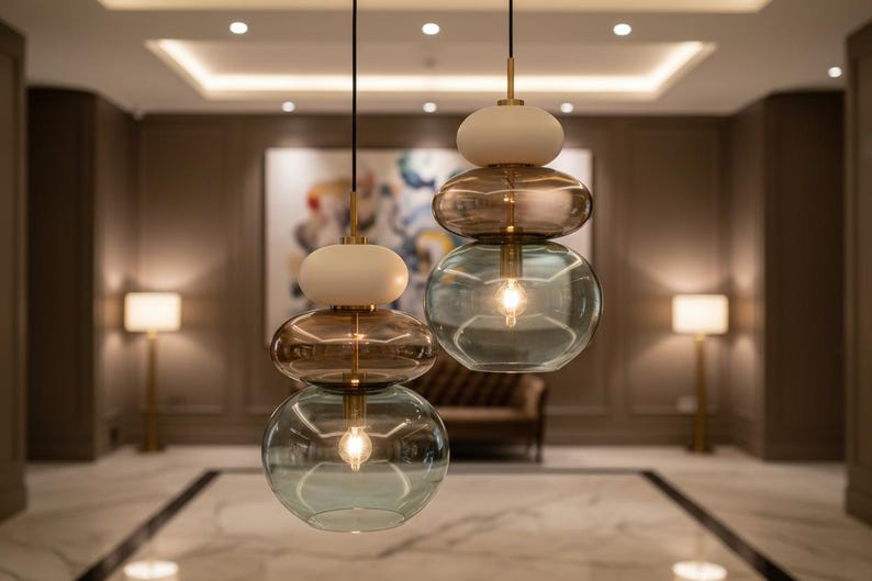 Modern Glass Pendant Light for Bedroom, Bedside Hanging Light, Kitchen ...