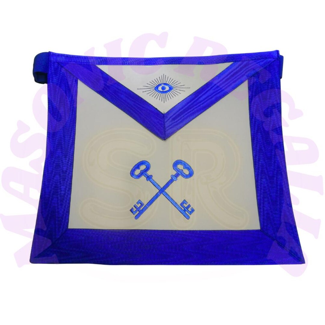 Masonic Regalia Blue Lodge Treasurer Faux Leather Apron, Embroidered ...