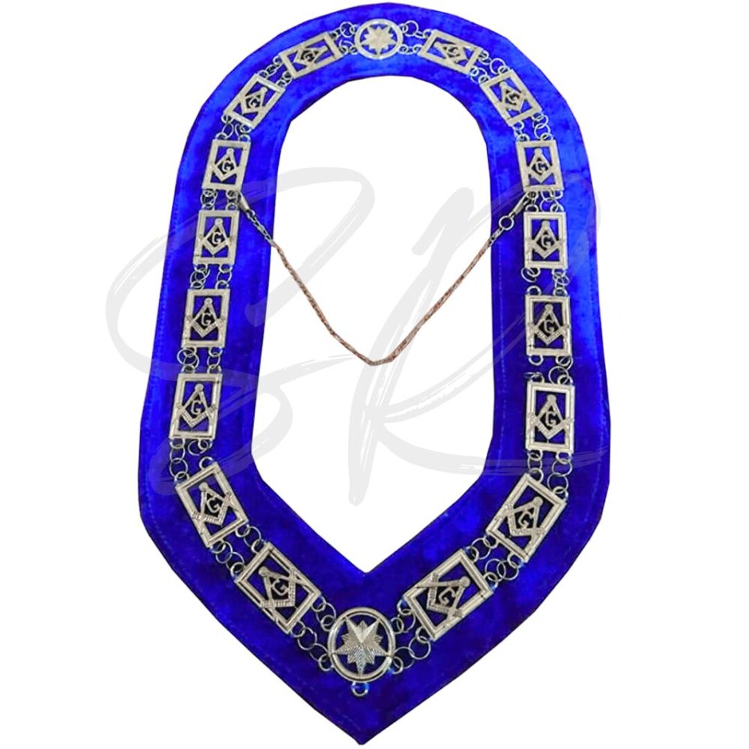 Masonic Master Mason Chain Collar: Royal Blue Velvet, Silver Plated - Etsy
