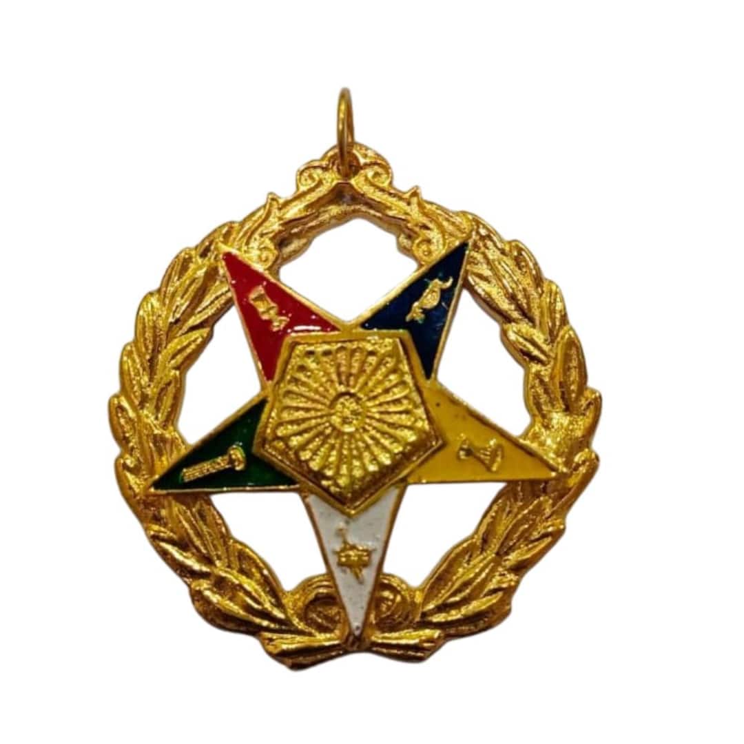 OES Grand Associate Matron Jewel Colorful Five Pointed Star Pendant ...