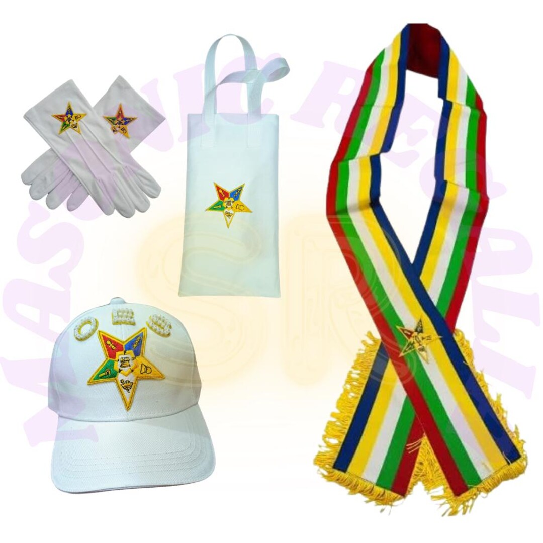 Masonic Regalia Order of Eastern Star Member Sash, Sash Bag, Baseball ...