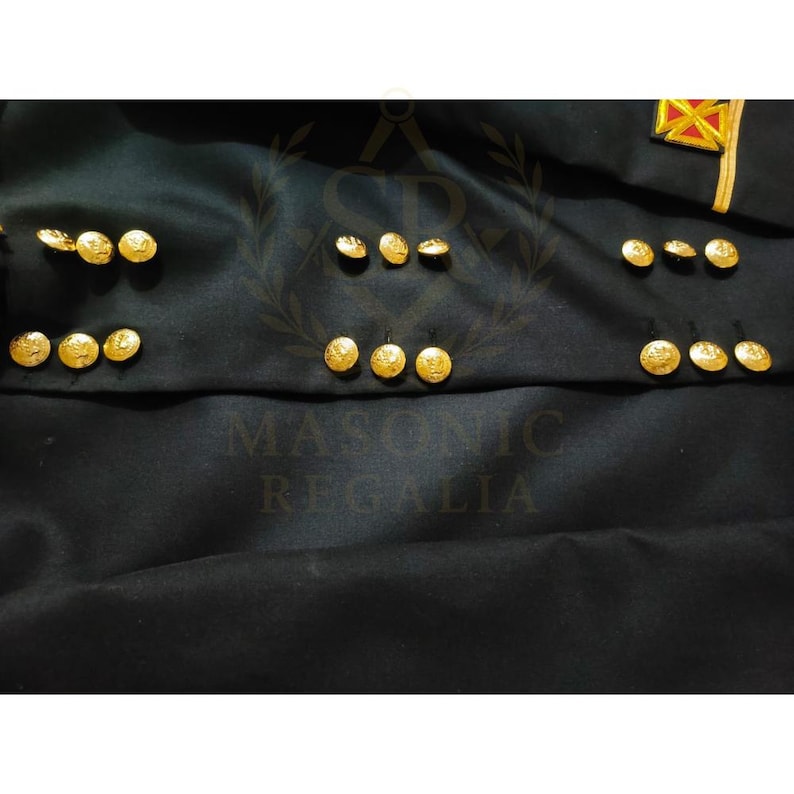 Handmade Knight Templar Black Coat: Masonic Regalia, Gold Embroidery - Etsy