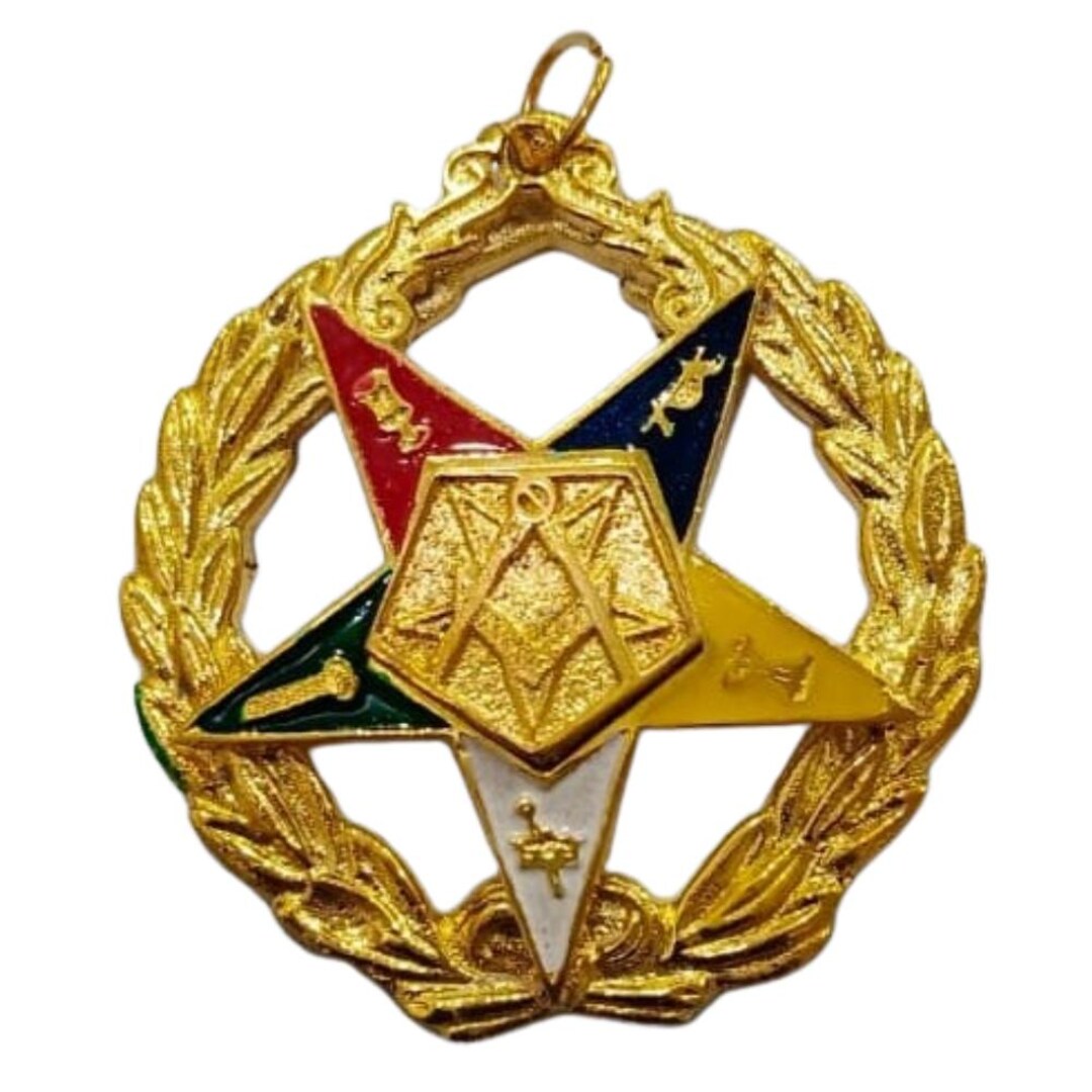 Grand Worthy Patron OES Officer Collar Jewel Gold Plated Eastern Star ...