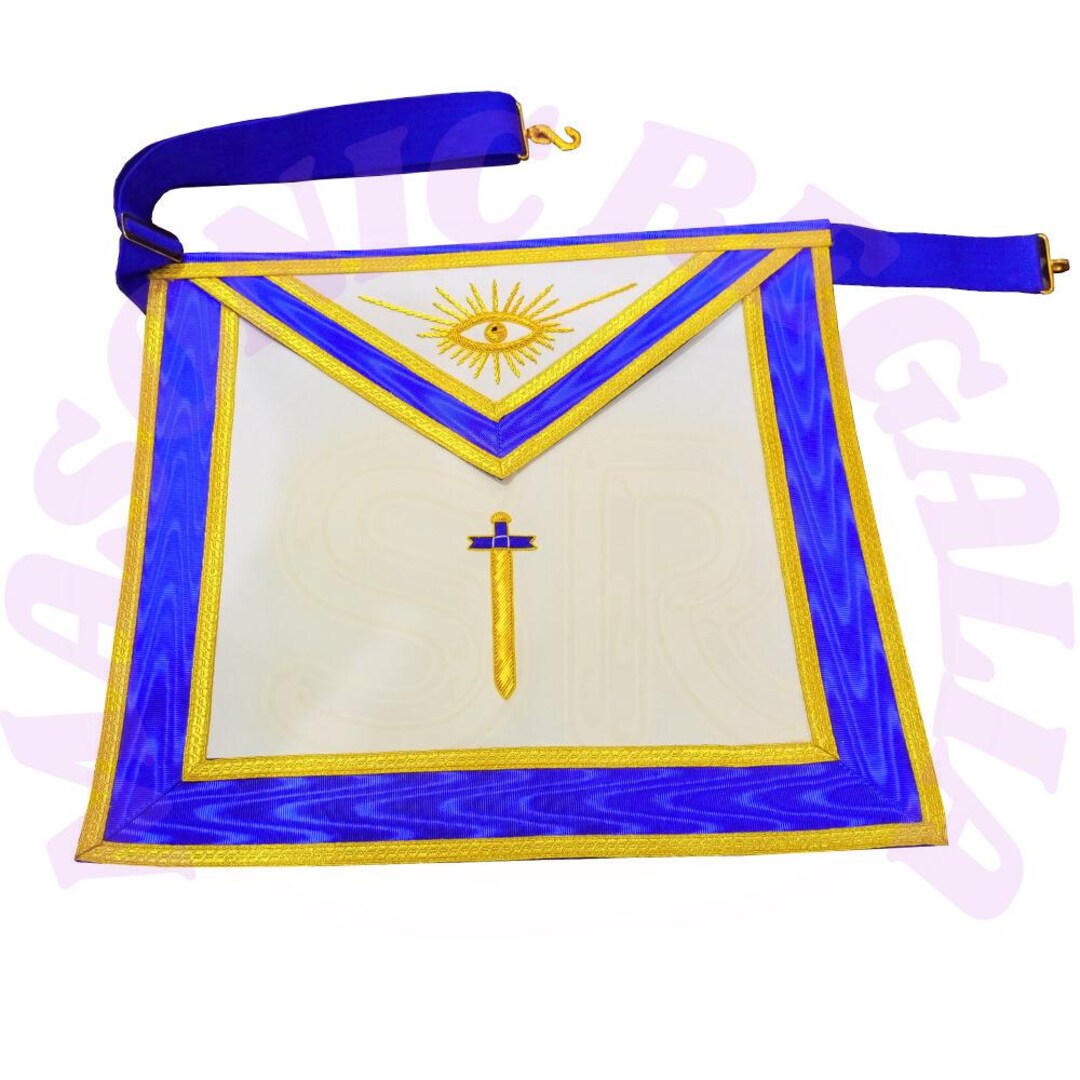 Masonic Regalia Blue Lodge Tyler Officer Faux Leather Apron, Hand ...