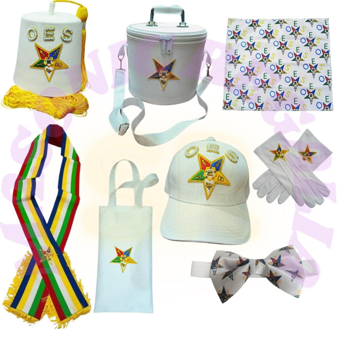Masonic Eastern Star Regalia Set: Wool Fez Hat, Gloves, Sash & More - Etsy