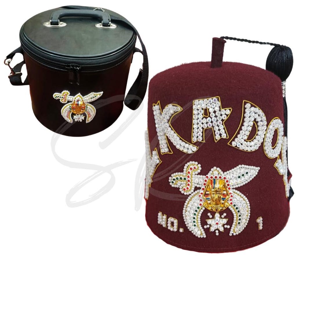 Masonic Regalia Shriner Fez Hat, Hand Crafted Stylish Ceremonial Fez ...