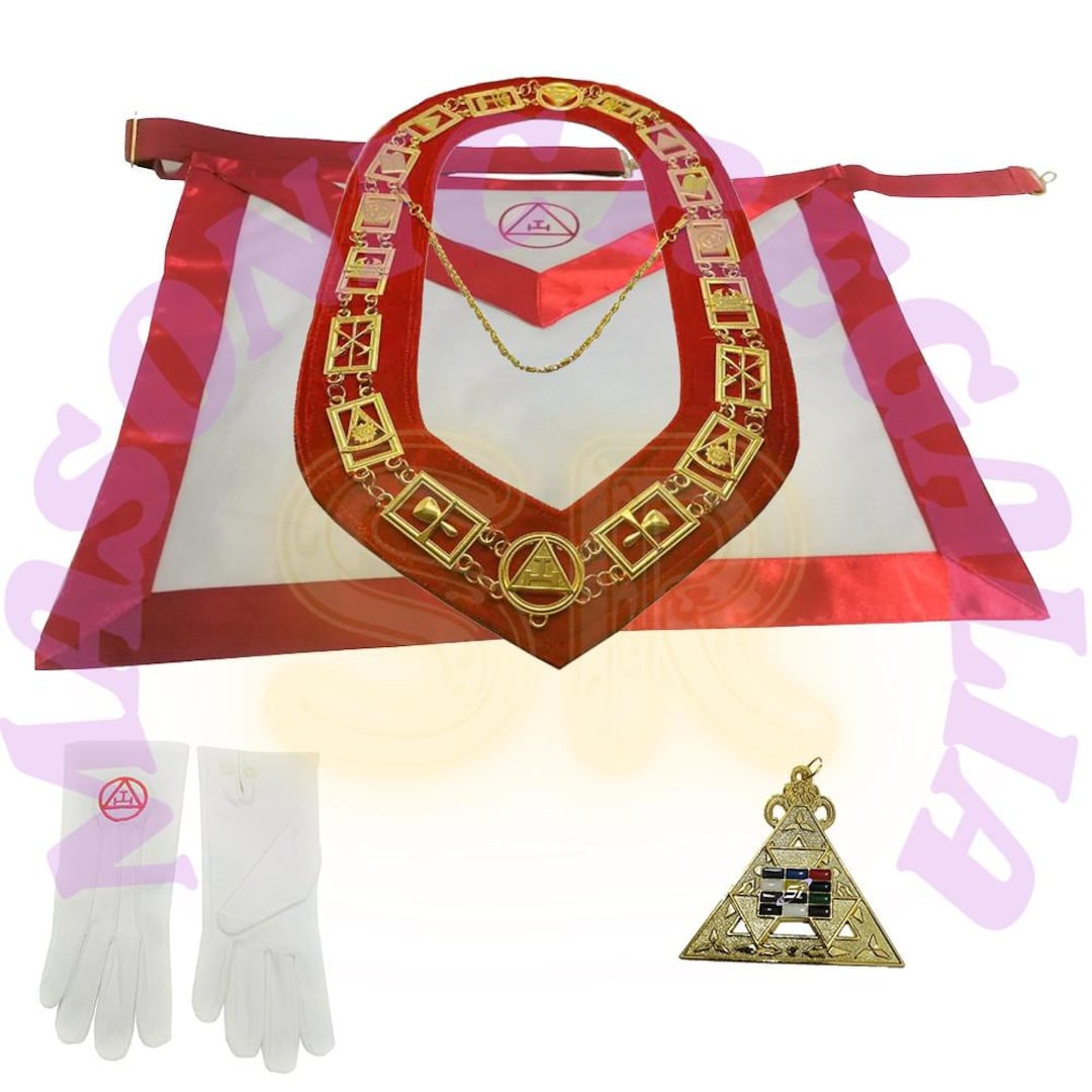 Masonic Regalia Royal Arch Fabric Cloth Embroidered Apron, Chain Collar ...