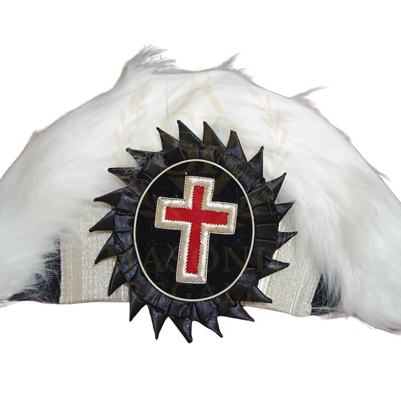 Handmade Knight Templar Chapeau Hat Set: Embroidered Badge, Leather ...