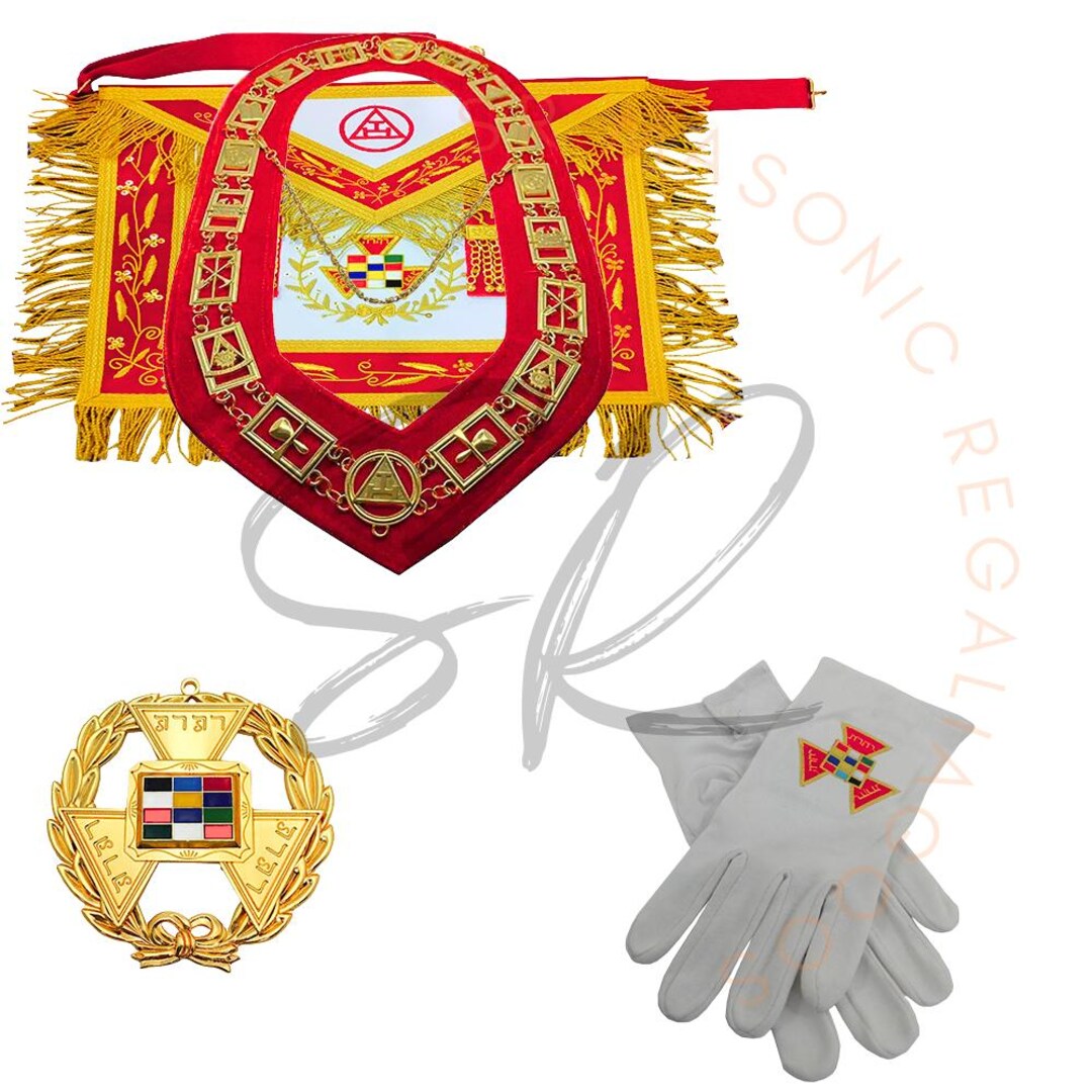Masonic Regalia Grand Past High Priest Apron Hand Embroidered, Chain ...