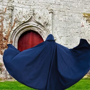 Black Wool Cloak FULL CIRCLE Cloaks Medieval Larp Cosplay Renaissance ...