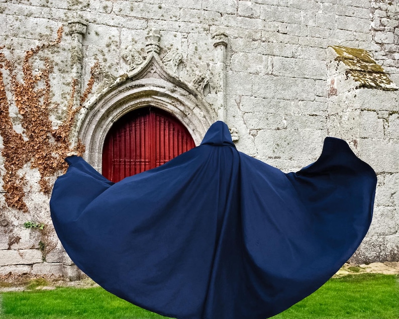 Black Wool Cloak FULL CIRCLE Cloaks Medieval Larp Cosplay Renaissance ...