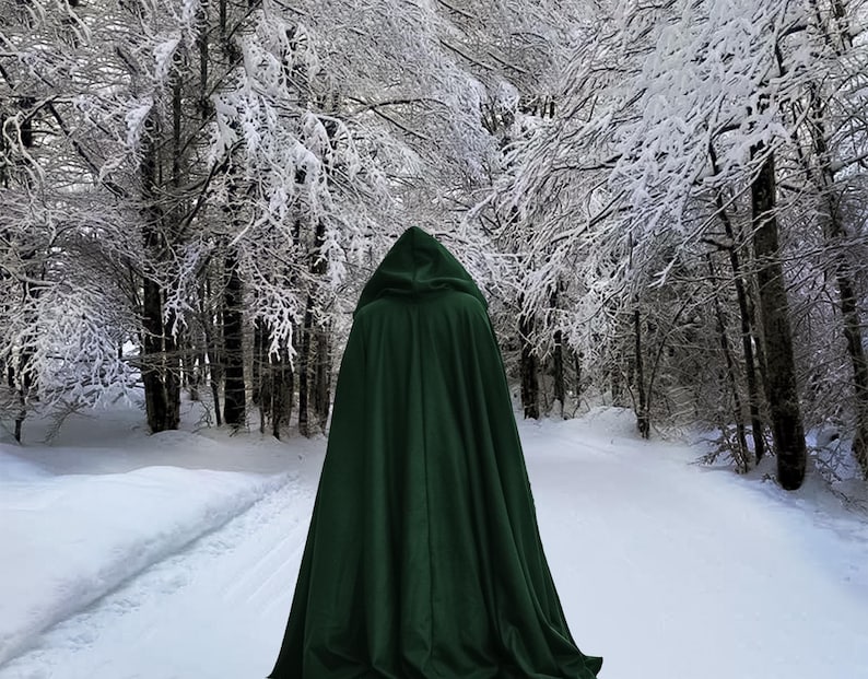 Green Wool Cloak FULL CIRCLE Cloaks Medieval Larp Cosplay Renaissance ...