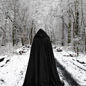 Black Melton Wool Cloak FULL CIRCLE Cloaks Large Pocket Option Wind ...