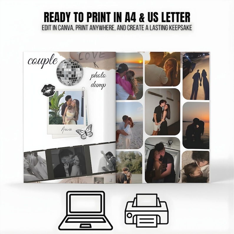 Editable Couples Magazine Canva Template, Anniversary Magazine Gift for ...