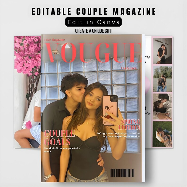 Editable Couples Magazine Canva Template, Anniversary Magazine Gift for ...