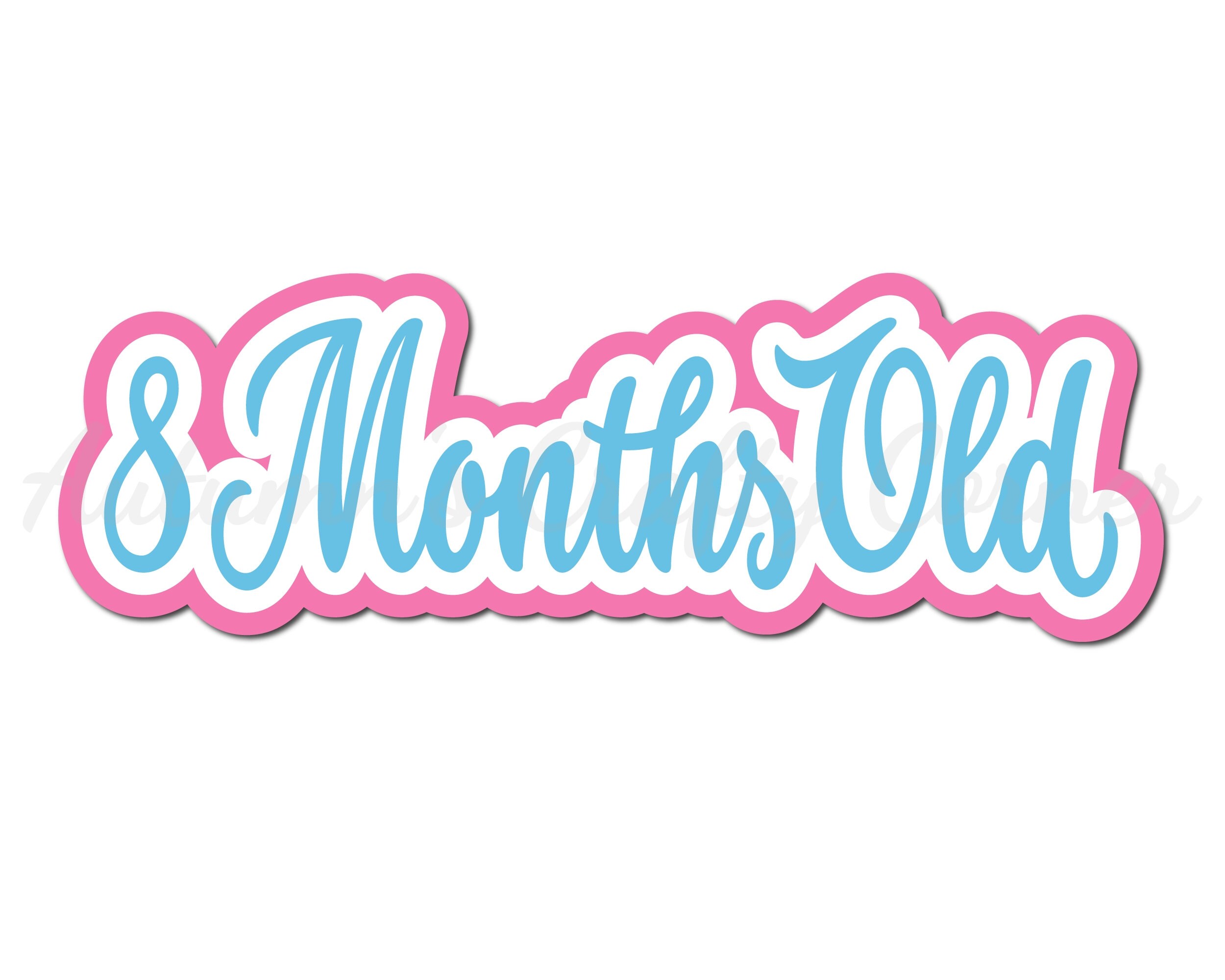 8 Months Old SVG Scrapbook Page Title SVG Scrapbooking svg | Etsy