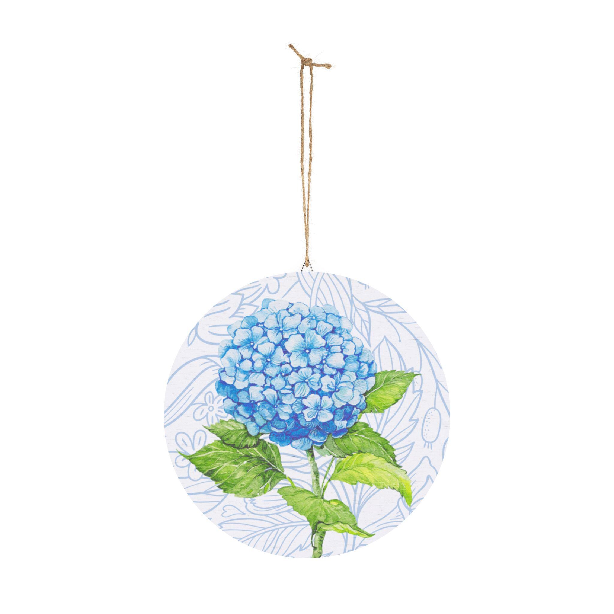 Blue Hydrangea Wood Sign, Floral Wall Decor, Home Sweet Home Sign ...