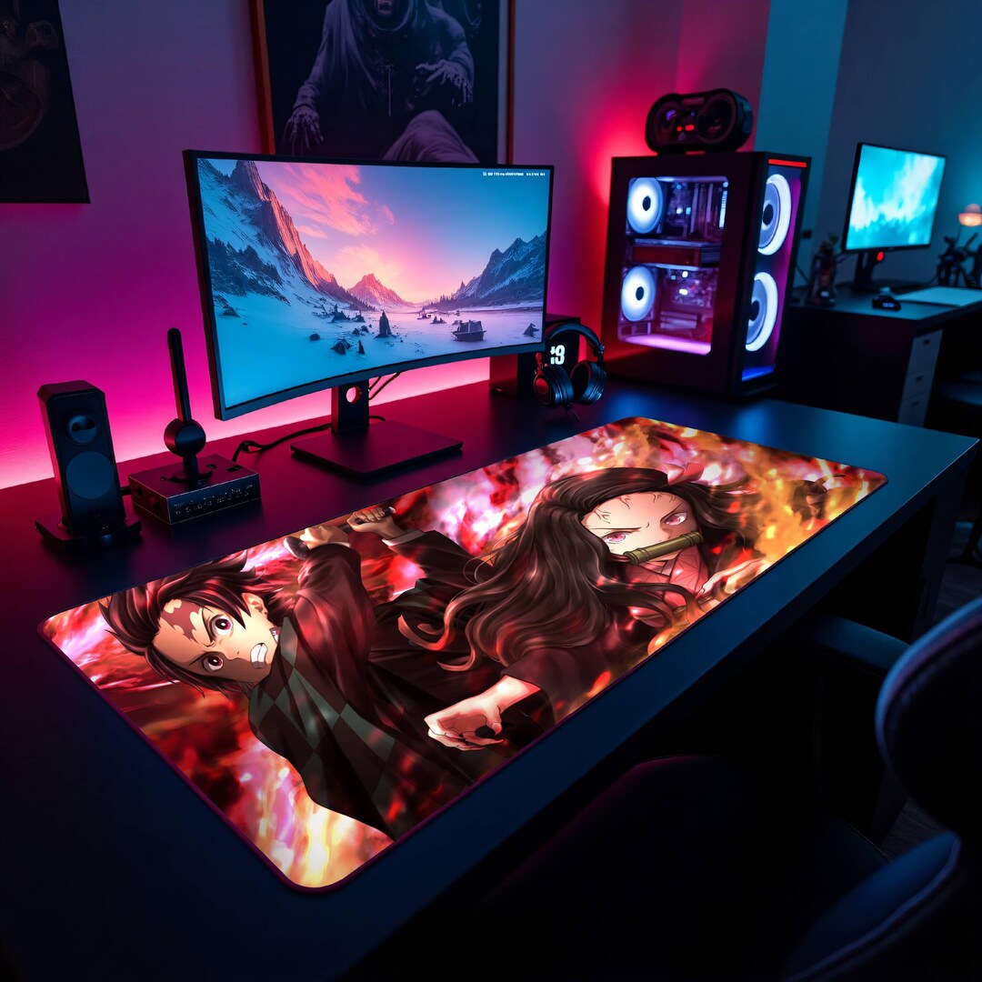 Demon Slayer Mouse Pad, Tanjiro & Nezuko Anime Desk Mat - Etsy