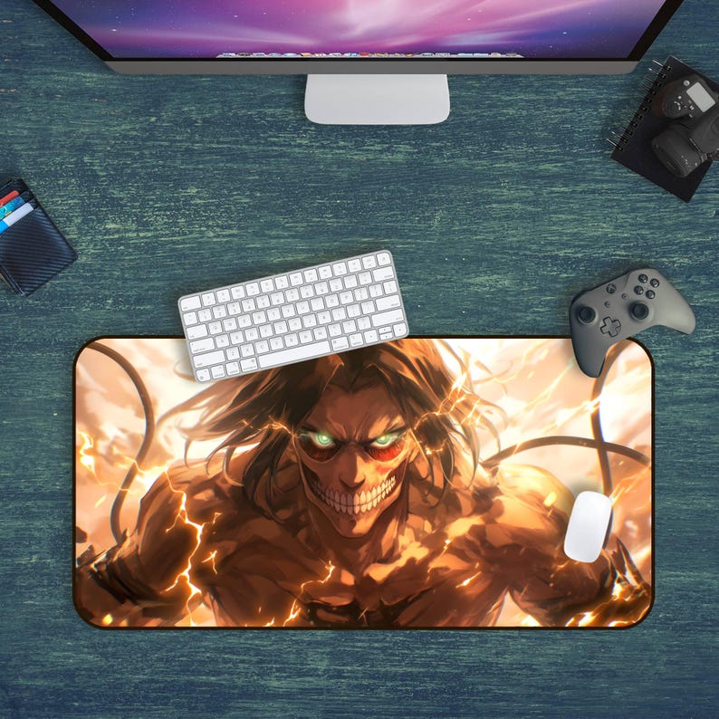 Eren Yeager Mouse Pad, Attack on Titan Anime Desk Mat - Etsy