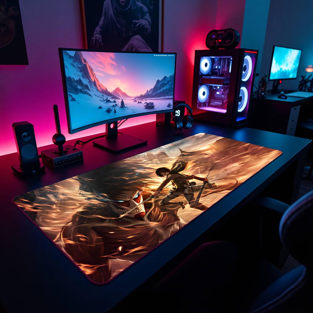 Attack on Titan Desk Mat, Anime Gaming Mousepad, AOT Art - Etsy