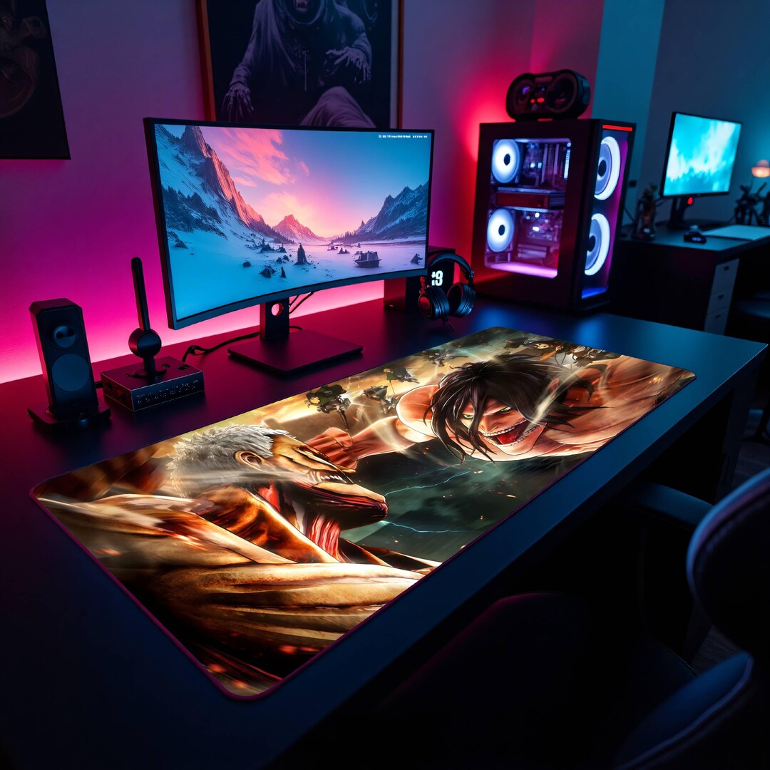 Attack on Titan Mouse Pad, Anime Desk Mat, Titans Gift, Eren Jaeger ...