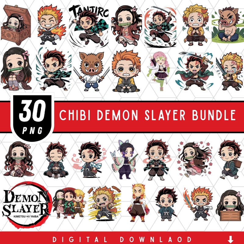 Demon Slayer Chibi Characters - Etsy