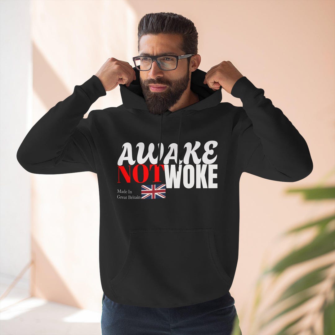 Awake Not Woke Hoodie | British Flag Graphic Hoodie - Etsy