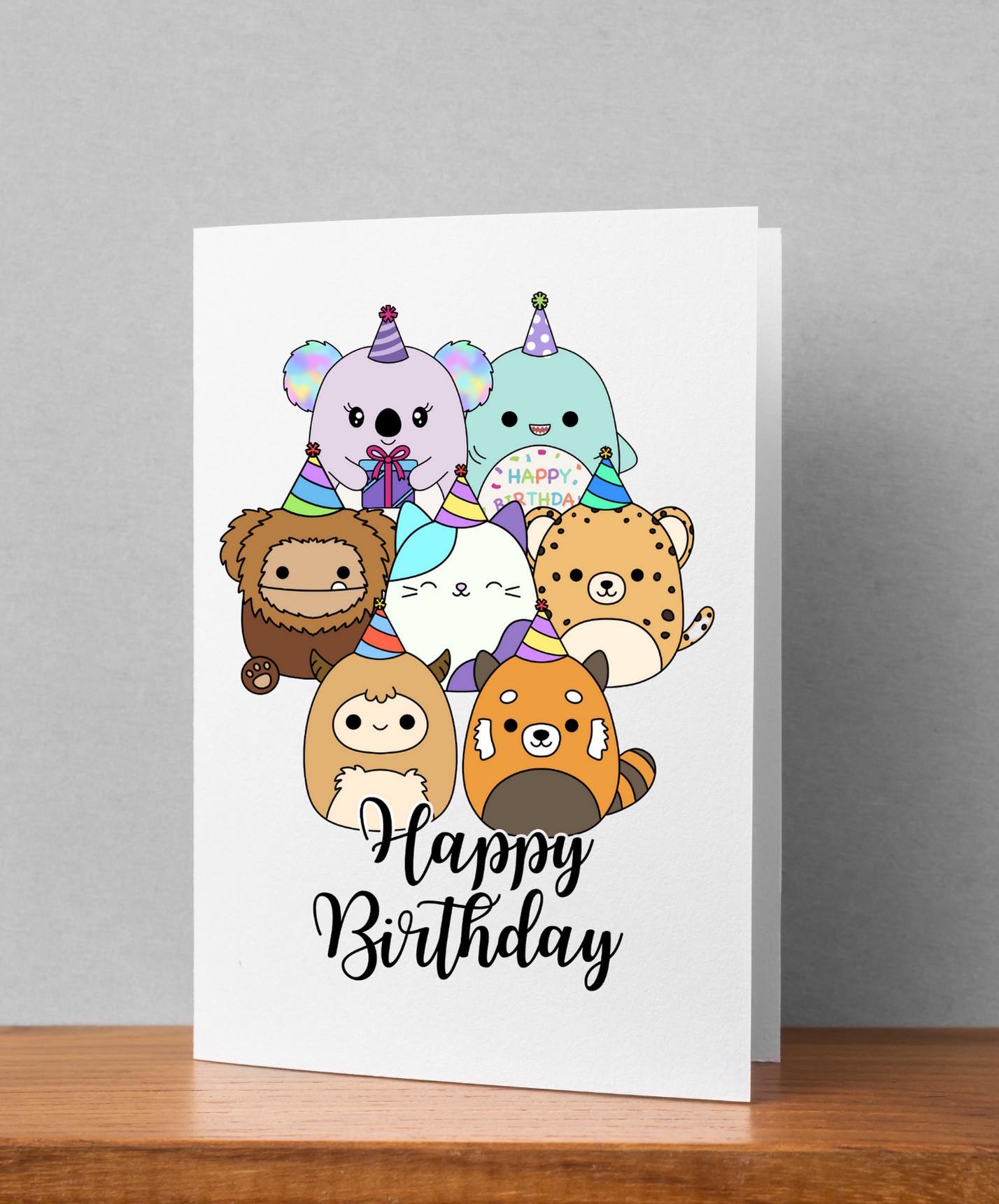 Squishmallow Birthday Card Funny Squishy Pun Card for Squishmallow ...