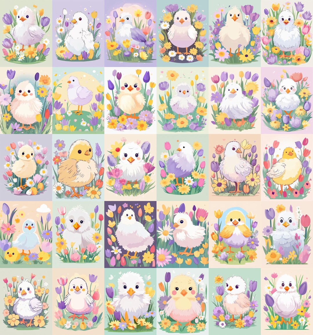 Spring Chick Clip Art, Hello Spring - Etsy