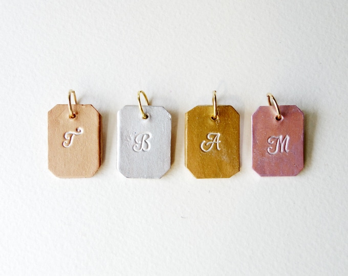 Monogram, Personalize Initial, Add on Initial Leather Tag, Bag Charms ...